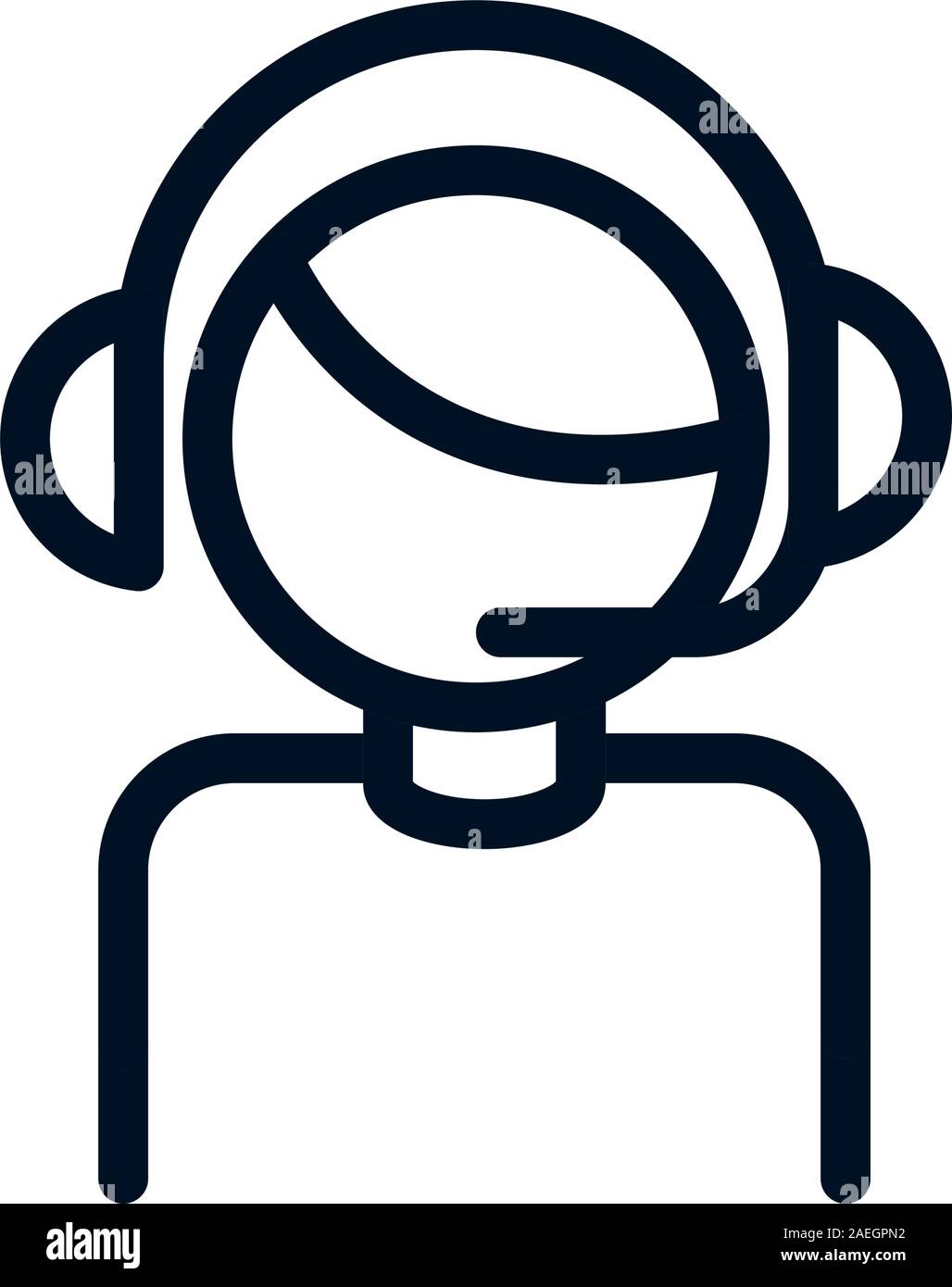 call center service business operator work headset line vector ...