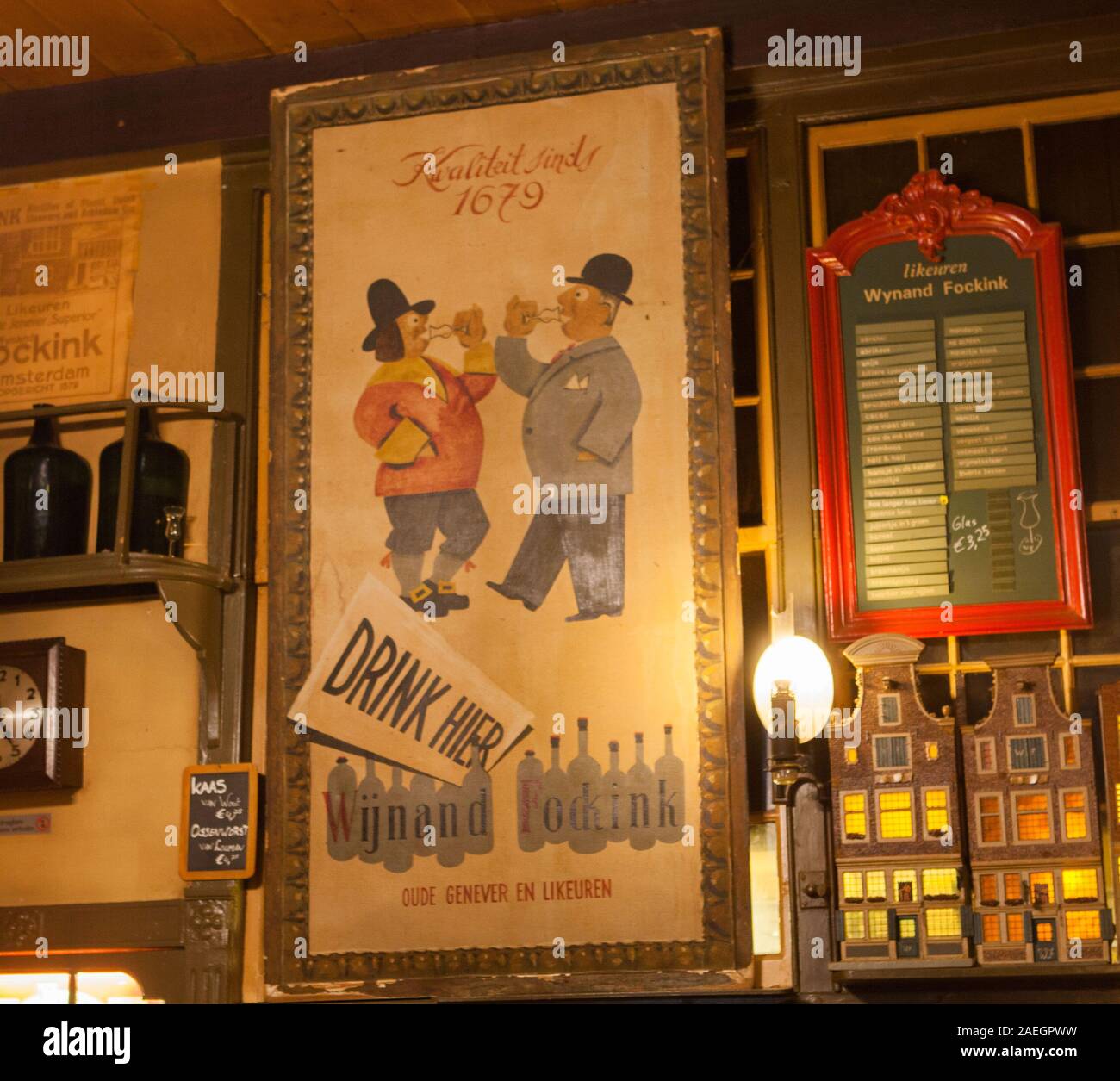 Wynand Focking jenever bar, Amsterdam Stock Photo - Alamy