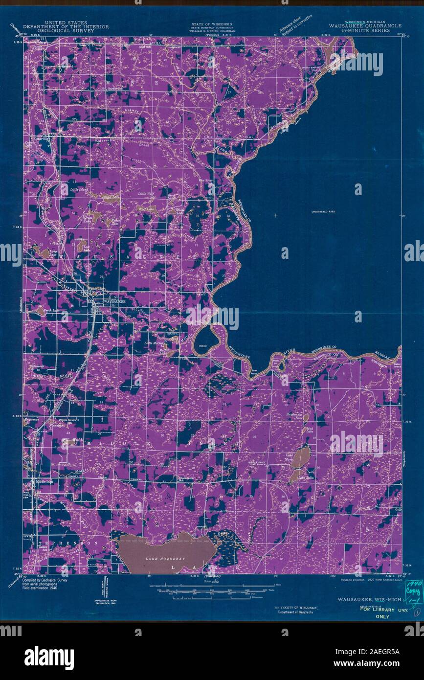 Map of wausaukee hi-res stock photography and images - Alamy