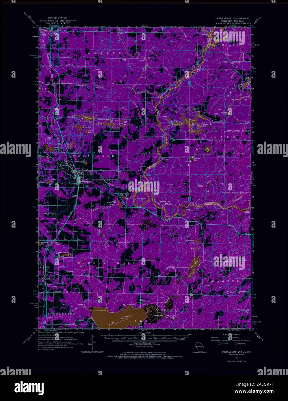 Map of wausaukee hi-res stock photography and images - Alamy