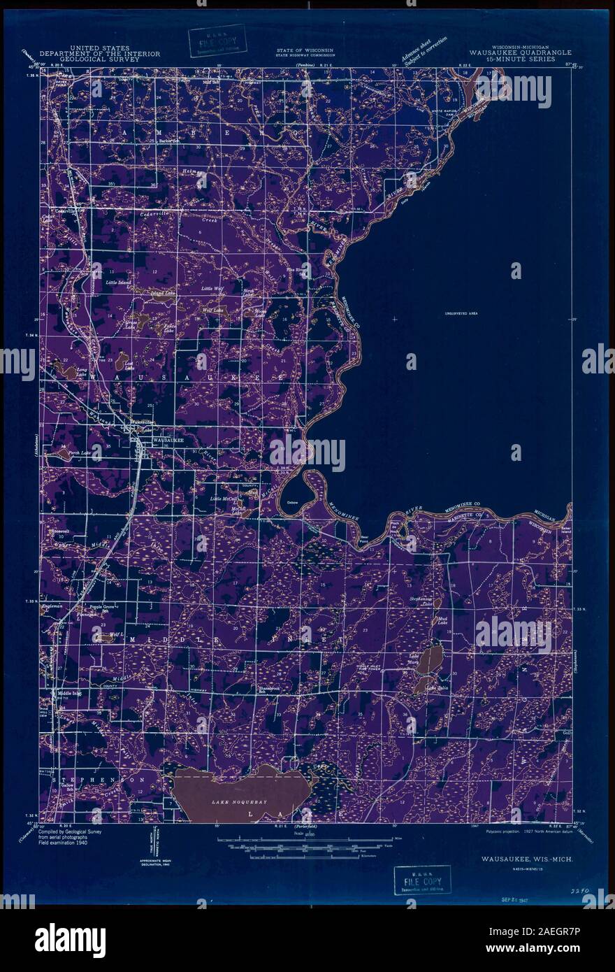 Map of wausaukee hi-res stock photography and images - Alamy