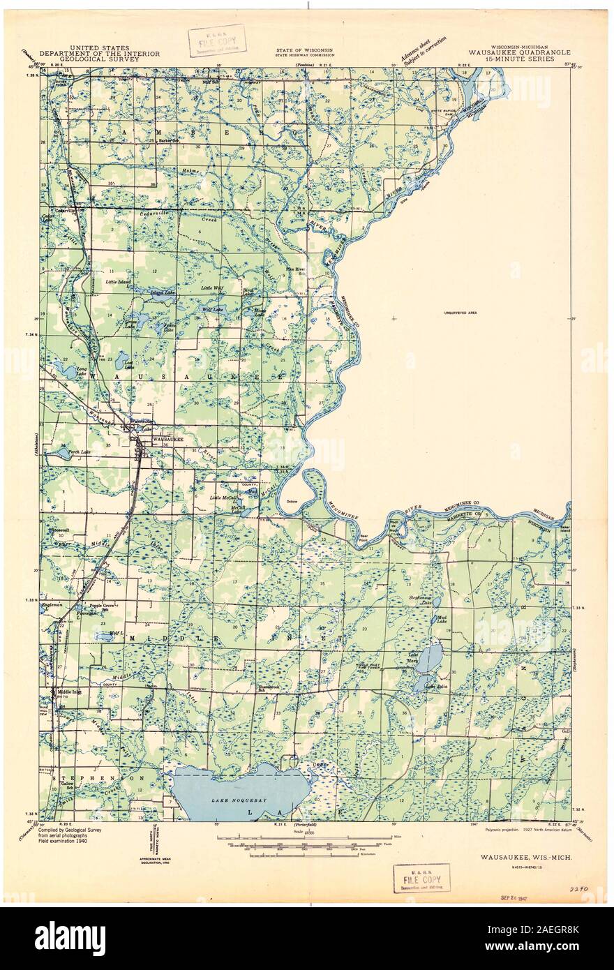 Map of wausaukee hi-res stock photography and images - Alamy