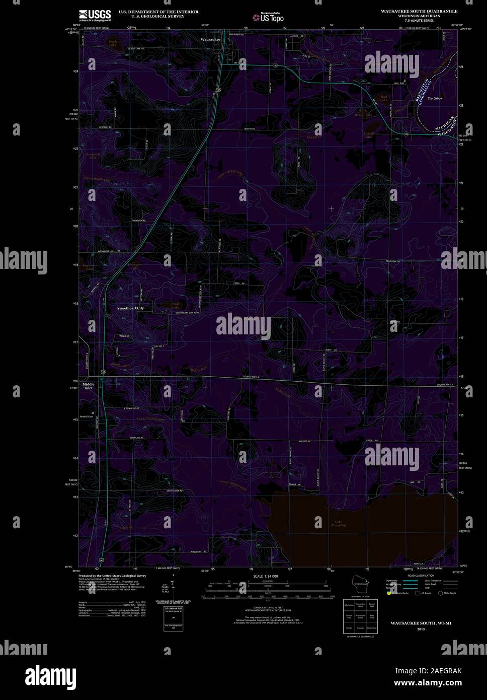 Map of wausaukee hi-res stock photography and images - Alamy
