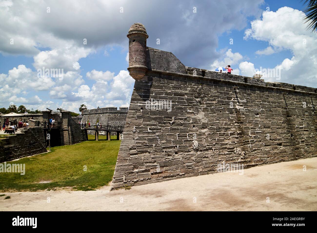watchtower and strong bastion walls of castillo de san marcos fort ...