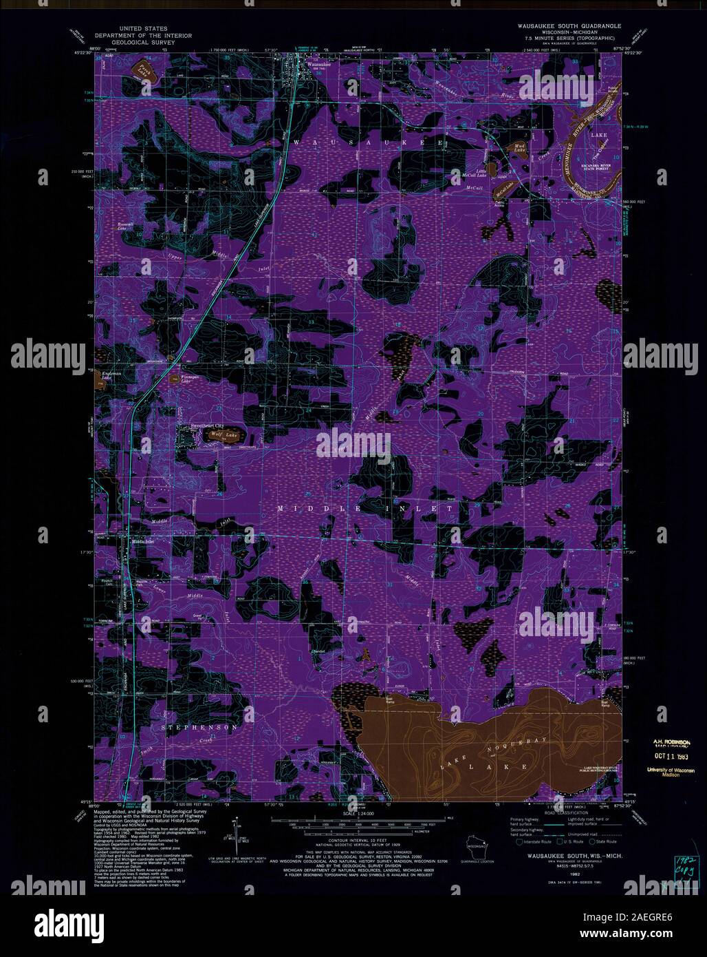 Map of wausaukee hi-res stock photography and images - Alamy