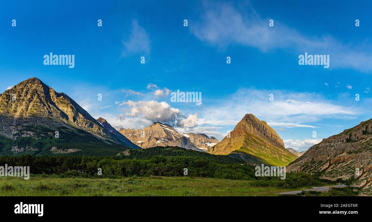 Mount Wilbur and Swiftcurrent Mountain in the Many Glacier are of ...