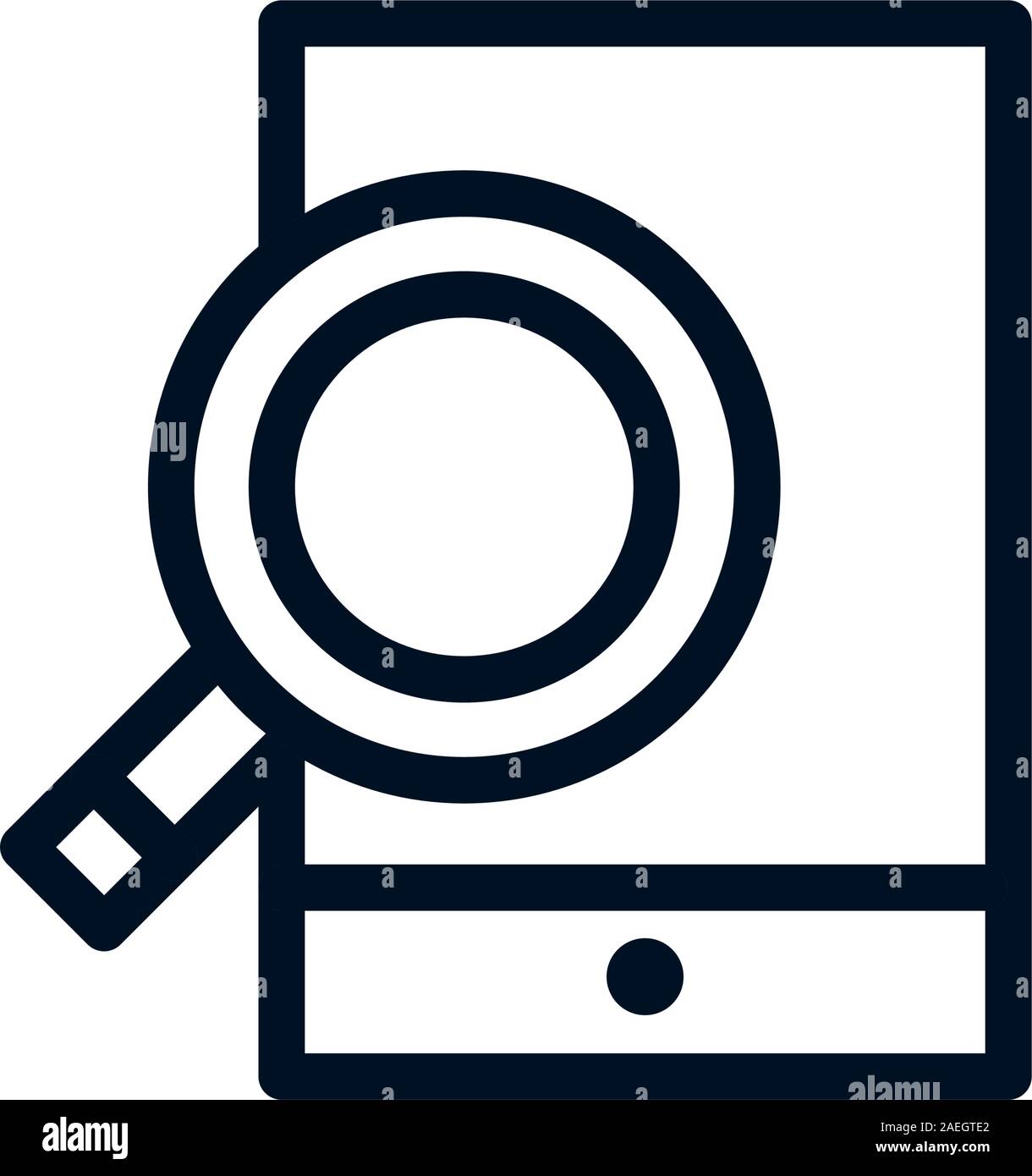 call center service business smartphone magnifier analysis line vector ...