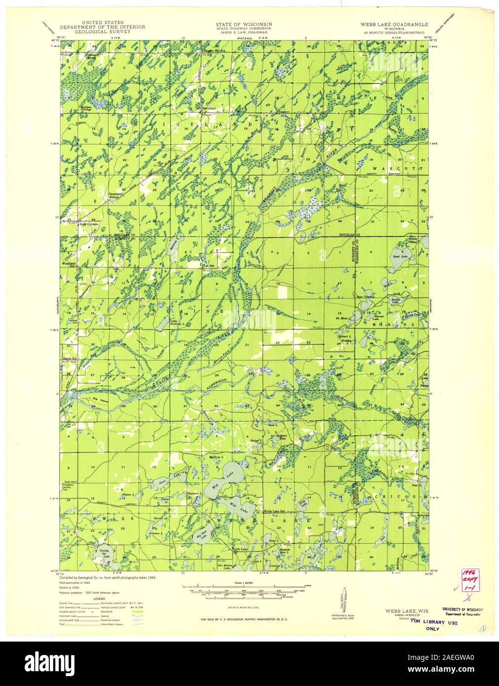 WI Webb Lake 700285 1949 48000 Restoration Stock Photo - Alamy