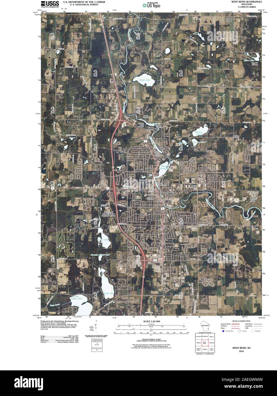 Map of west bend Cut Out Stock Images & Pictures - Alamy