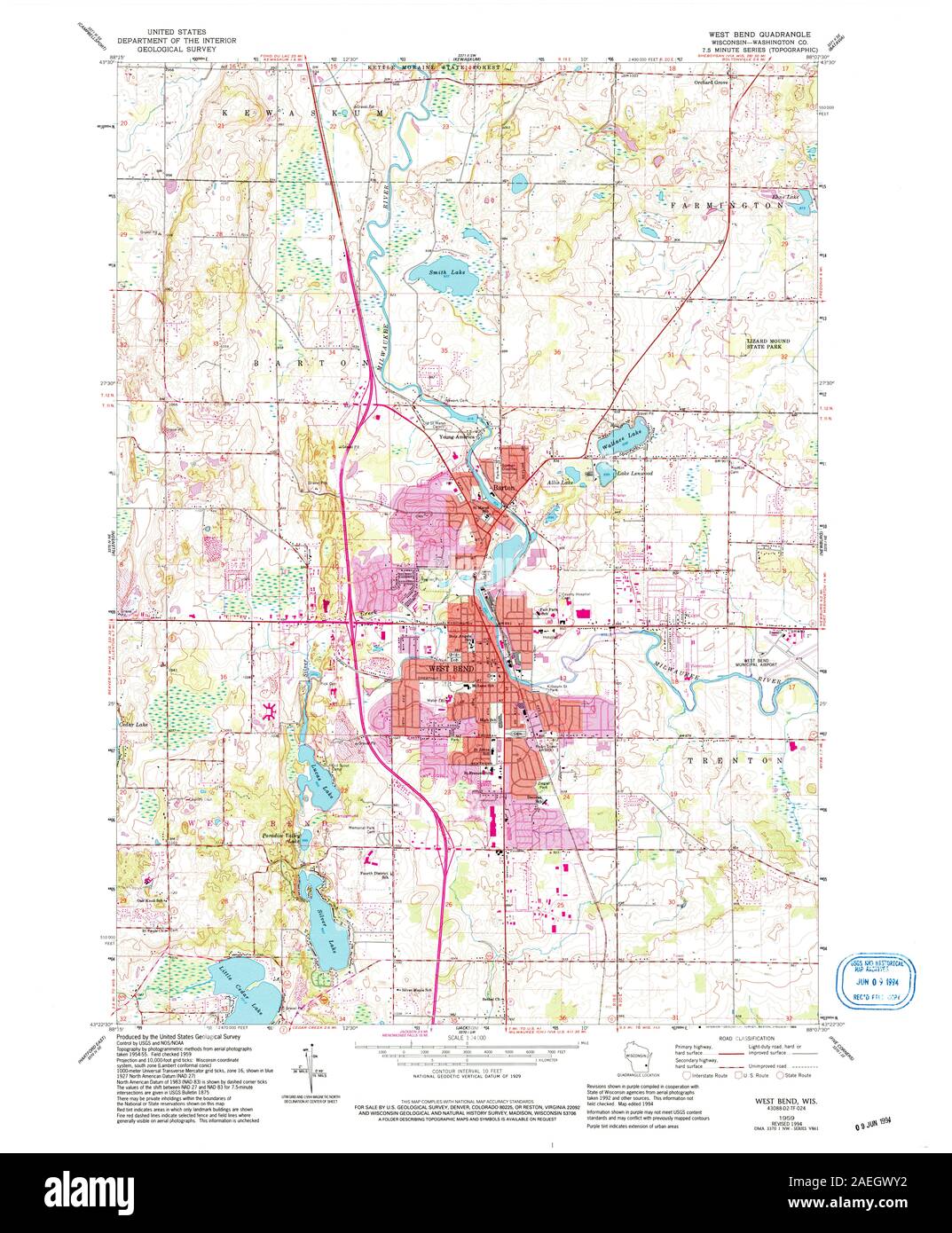 Map of west bend Cut Out Stock Images & Pictures - Alamy