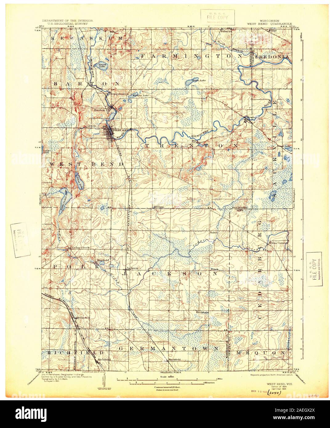 Map of west bend Cut Out Stock Images & Pictures - Alamy