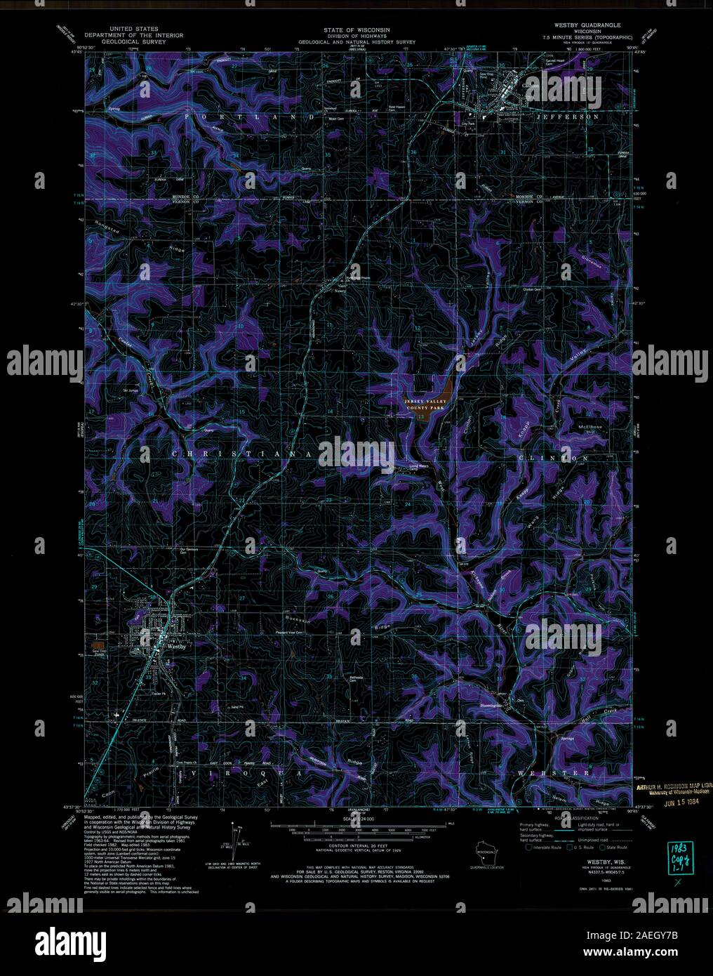 Map of westby hi-res stock photography and images - Alamy