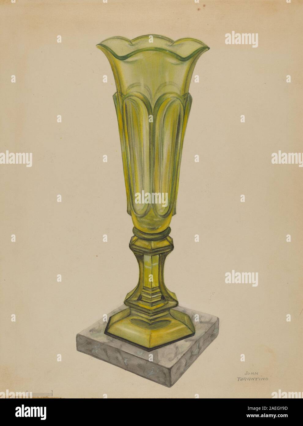 A vase created by John Tarantino around 1937, showcasing ceramic ...