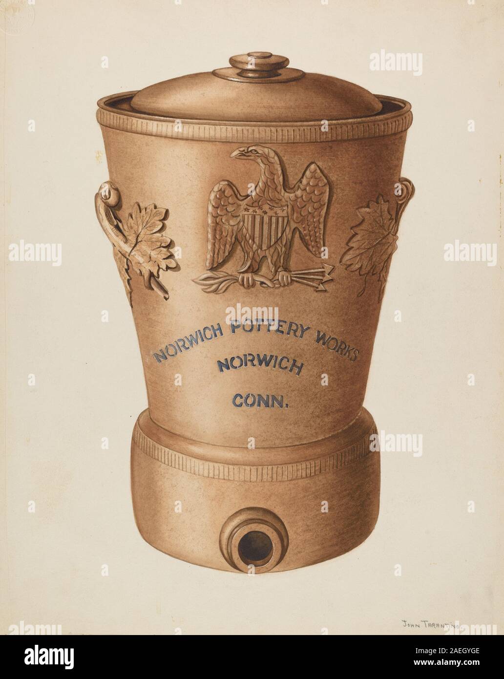 Water cooler created by John Tarantino in 1941. Functional ceramic or ...