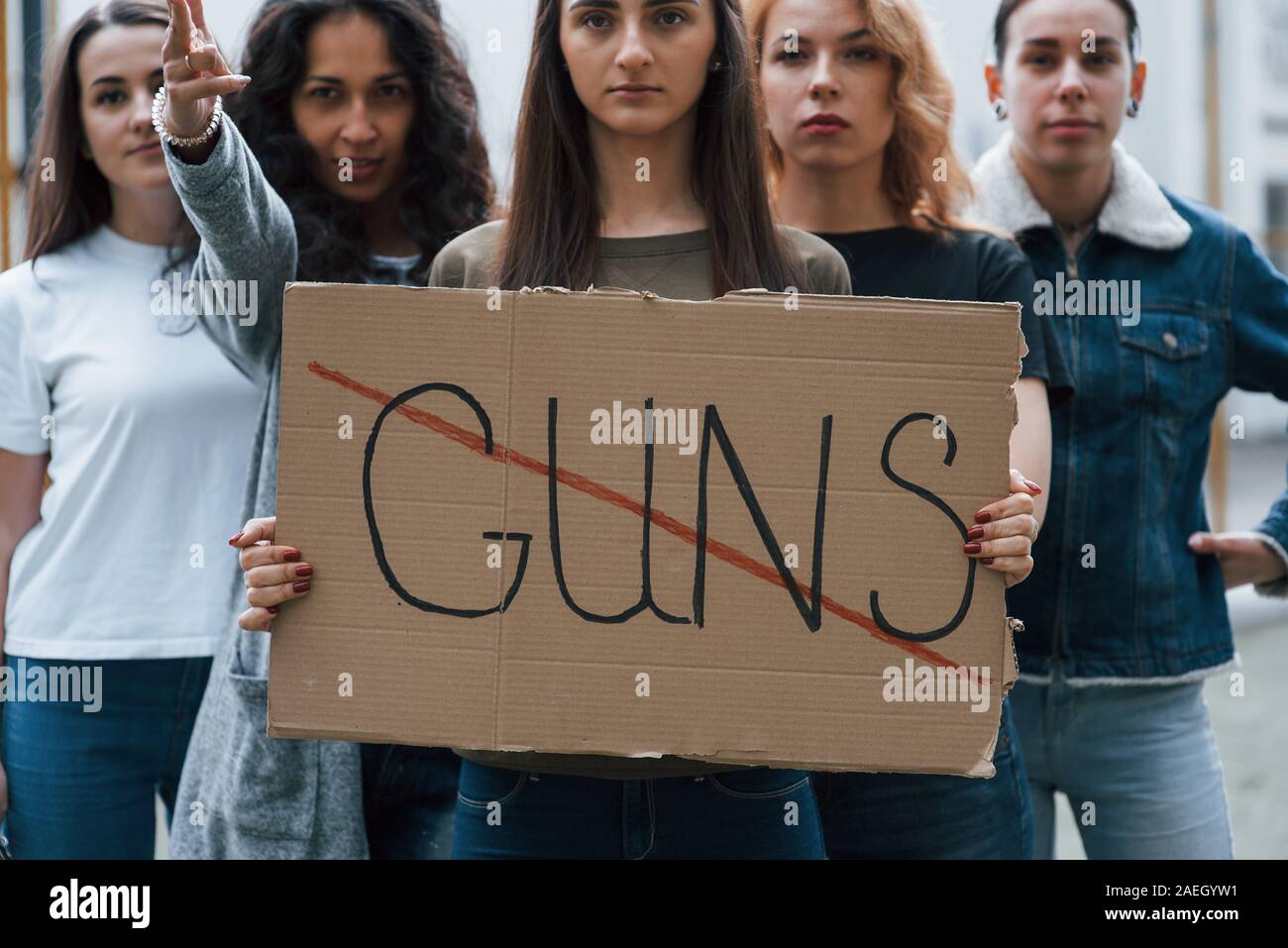 For the peace. Group of feminist women have protest for their rights ...