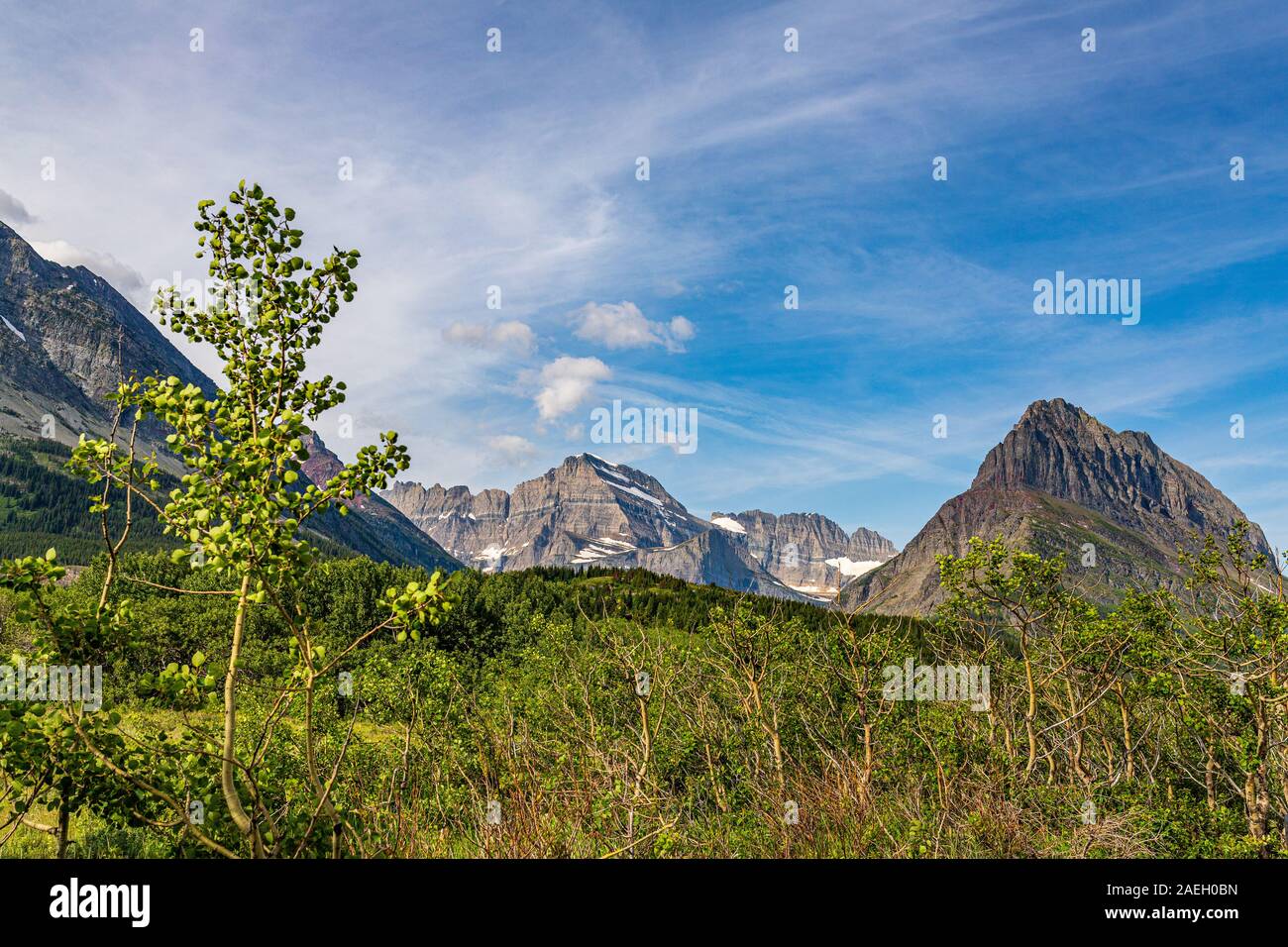 Mount Wilbur and Swiftcurrent Mountain in the Many Glacier are of ...