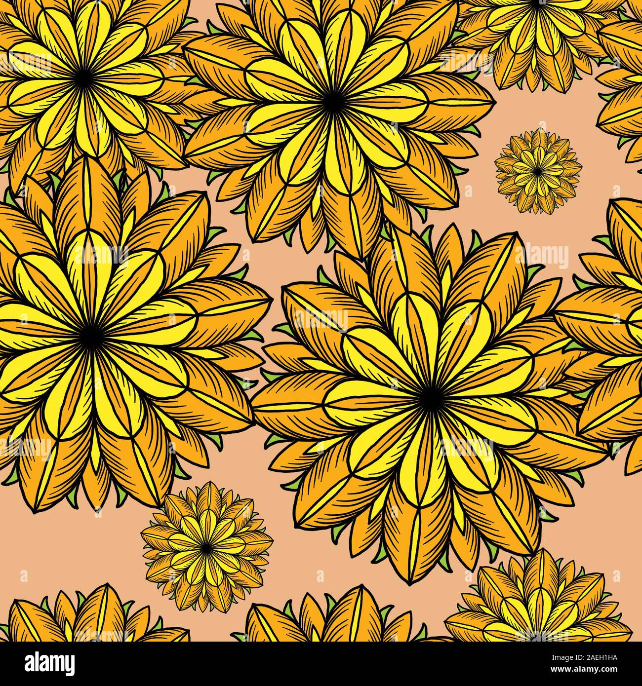 Seamless flower design pattern, abstract design of flower Stock Photo ...