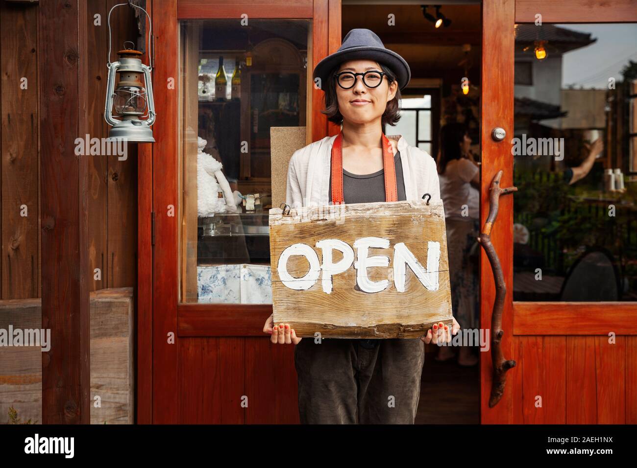 Japanese open sign hi-res stock photography and images - Alamy