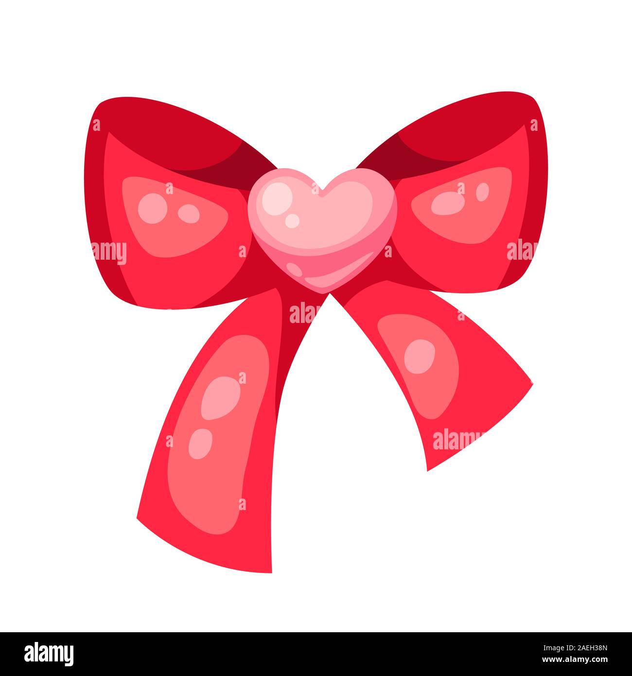 Valentines Day red shiny bow with heart Stock Vector Image & Art - Alamy