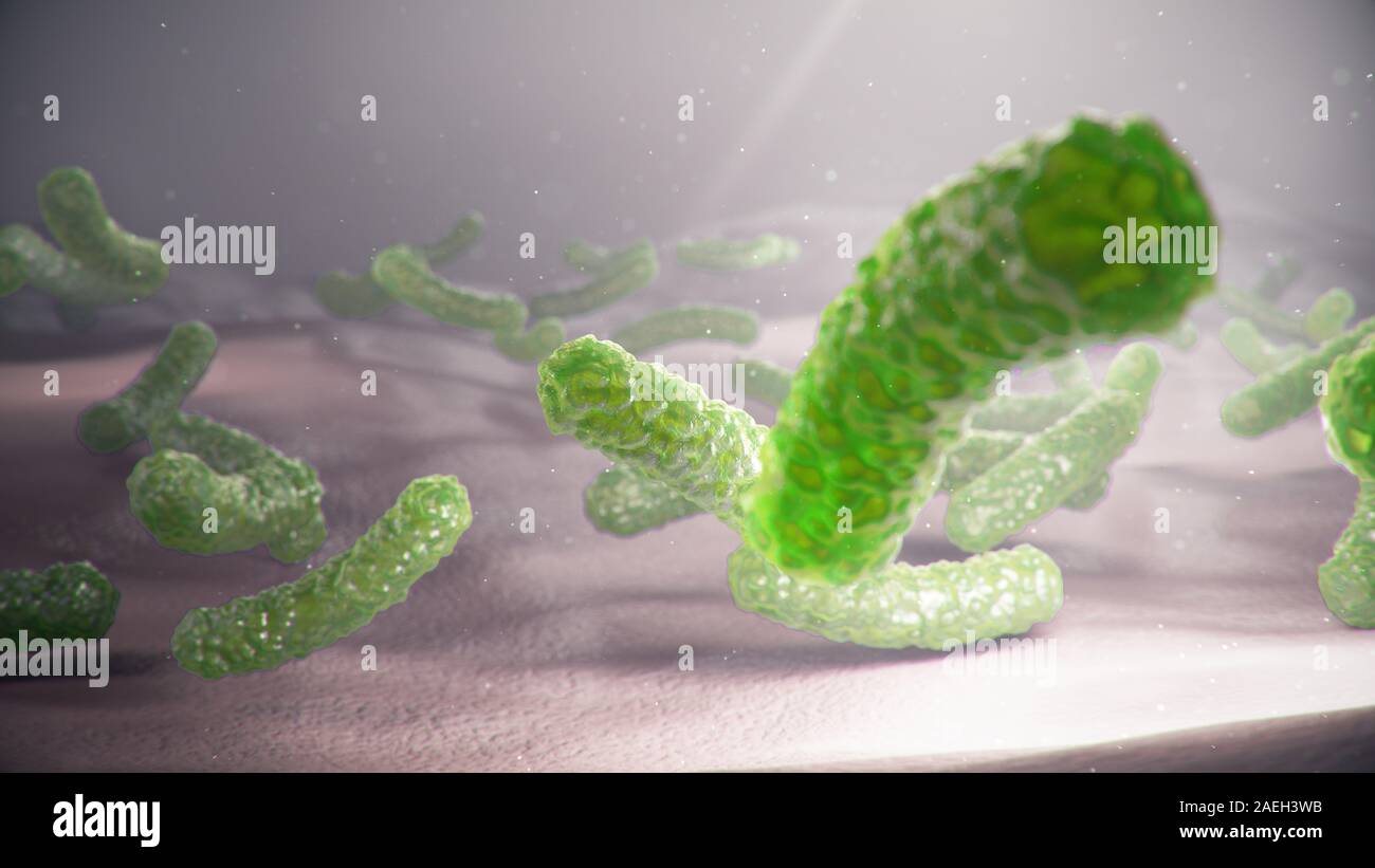 3d illustration viruses causing infectious diseases, decreased immunity ...