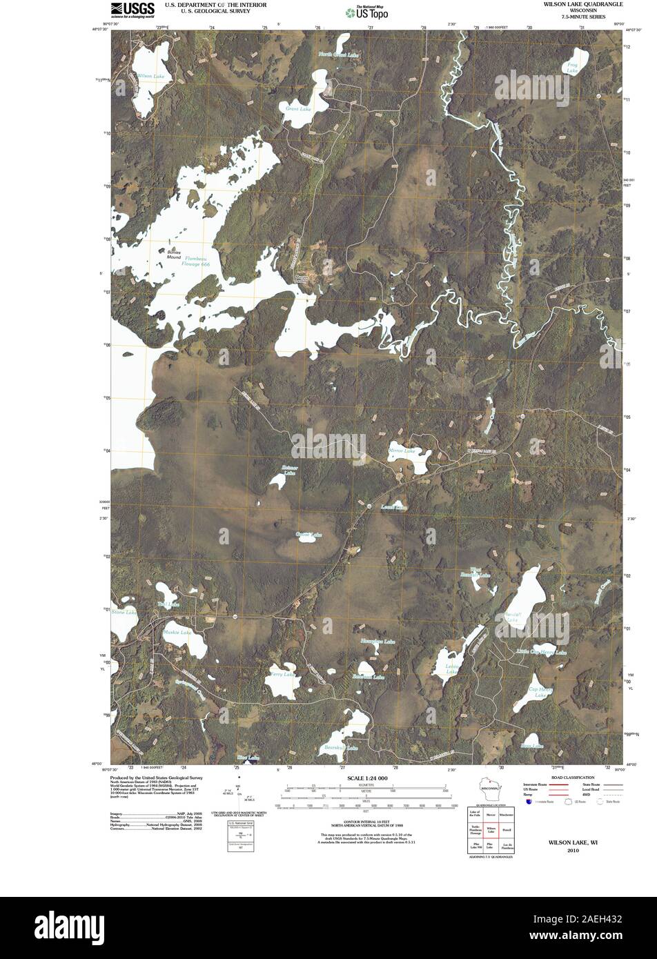 Map of lake wilson hi-res stock photography and images - Alamy