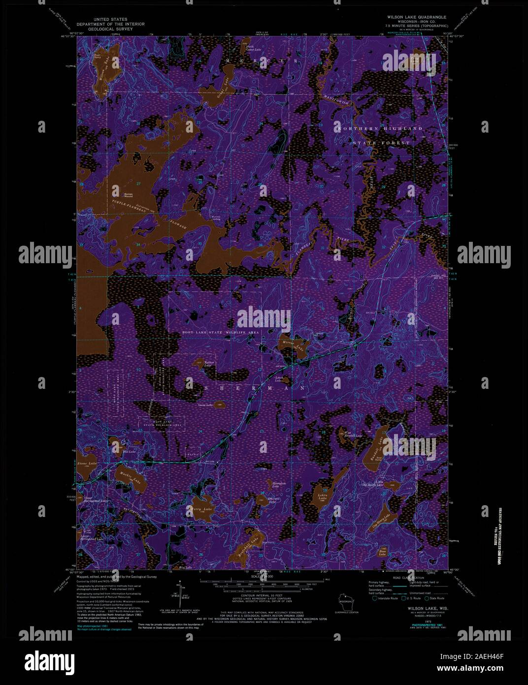 Map of lake wilson hi-res stock photography and images - Alamy