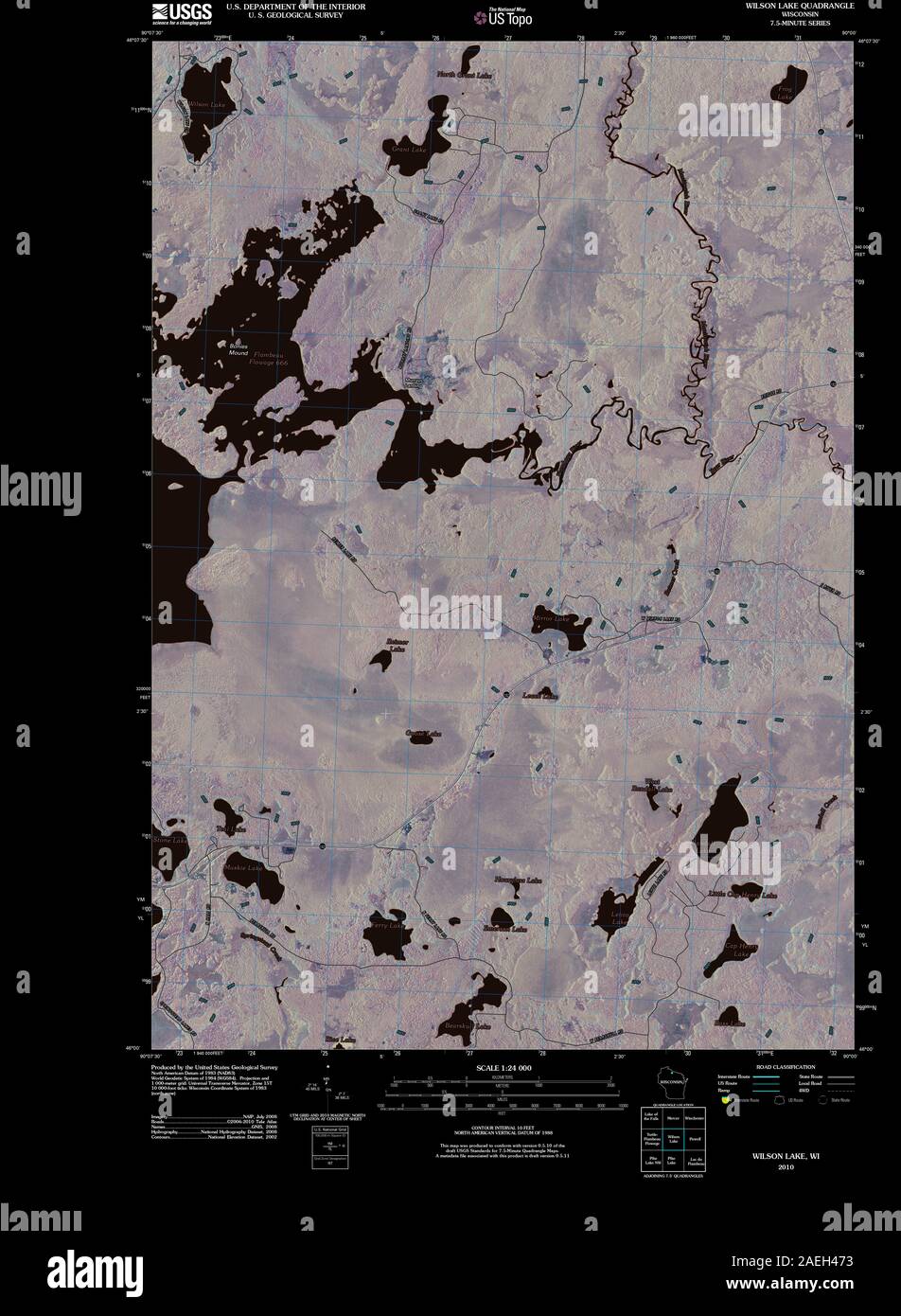 Map of lake wilson hi-res stock photography and images - Alamy