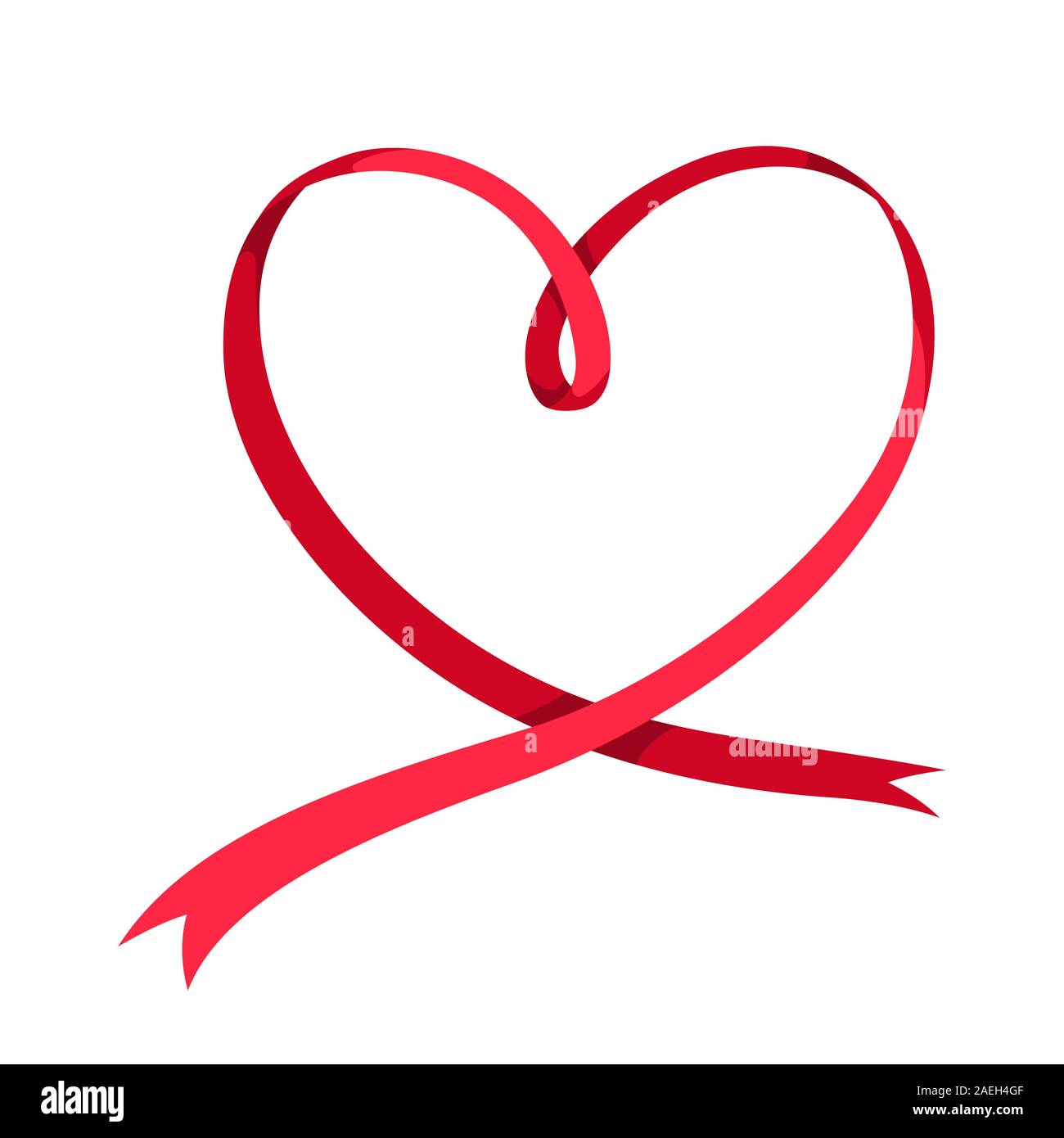 Red heart shaped ribbon Stock Vector Images - Alamy