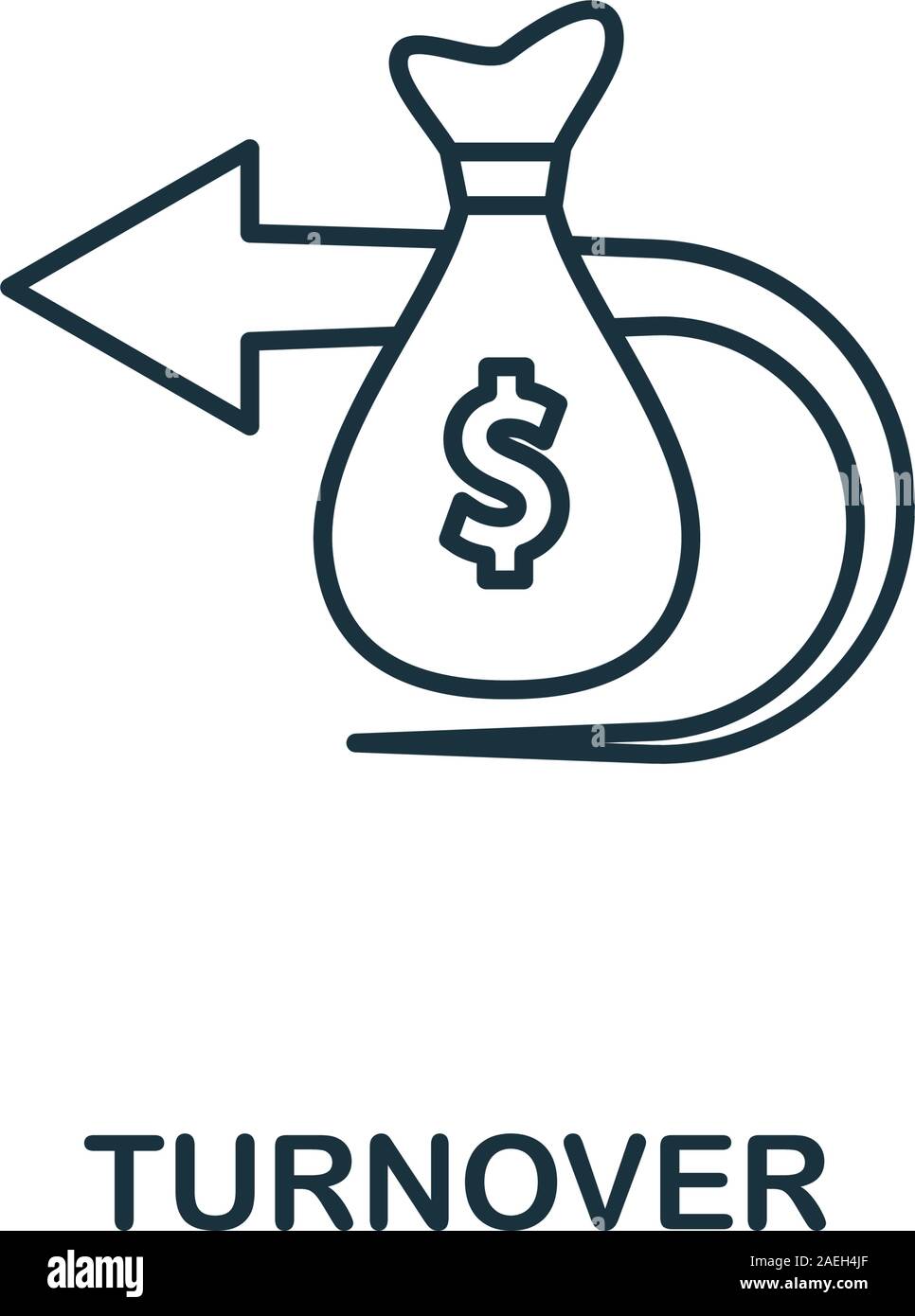Turnover line icon. Thin style element from business administration collection. Simple Turnover ...
