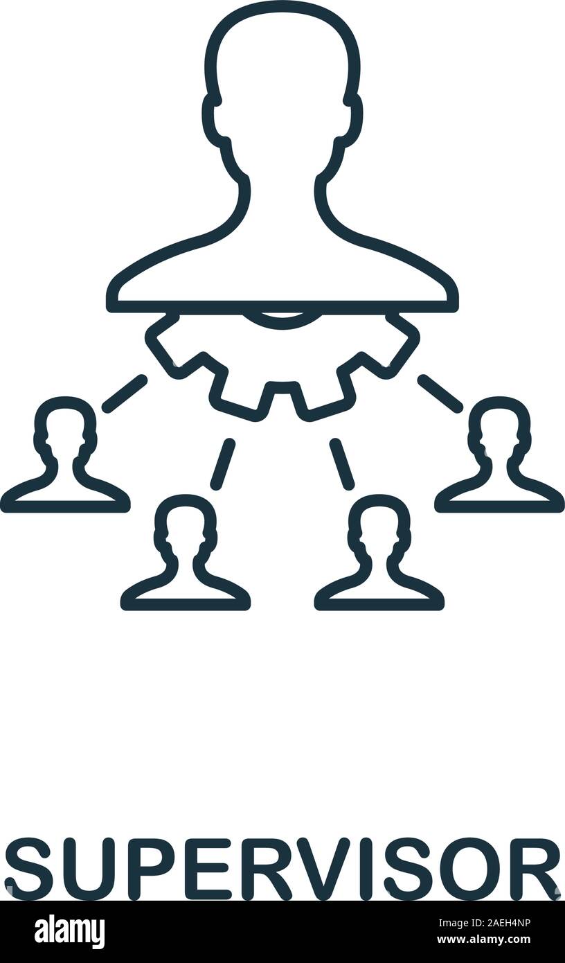 Supervisor line icon. Thin style element from business administration collection. Simple ...