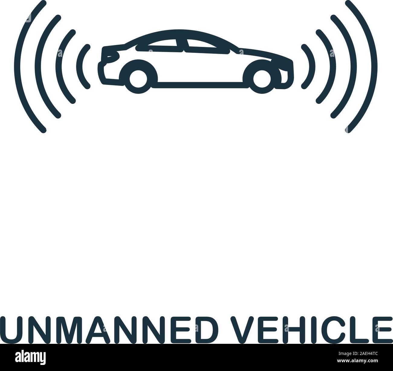 Unmanned Vehicle line icon. Thin style element from future technology ...
