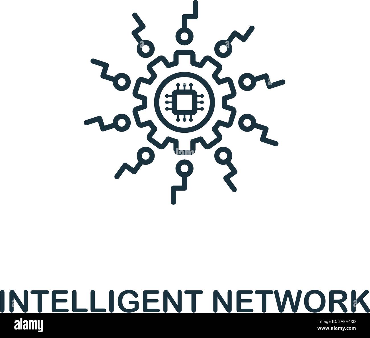 Intelligent Network line icon. Thin style element from future ...