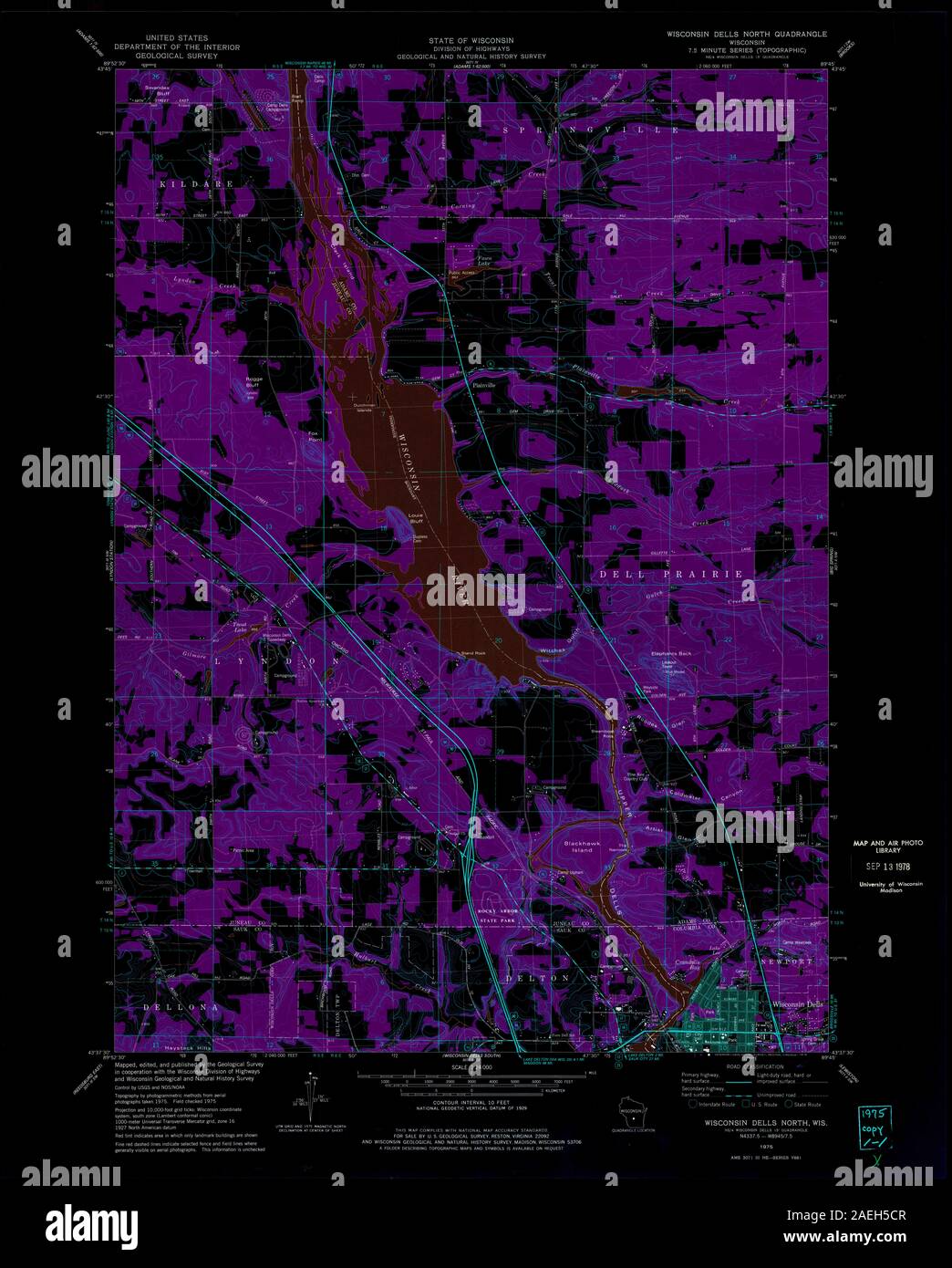 Map of wisconsin dells hi-res stock photography and images - Alamy