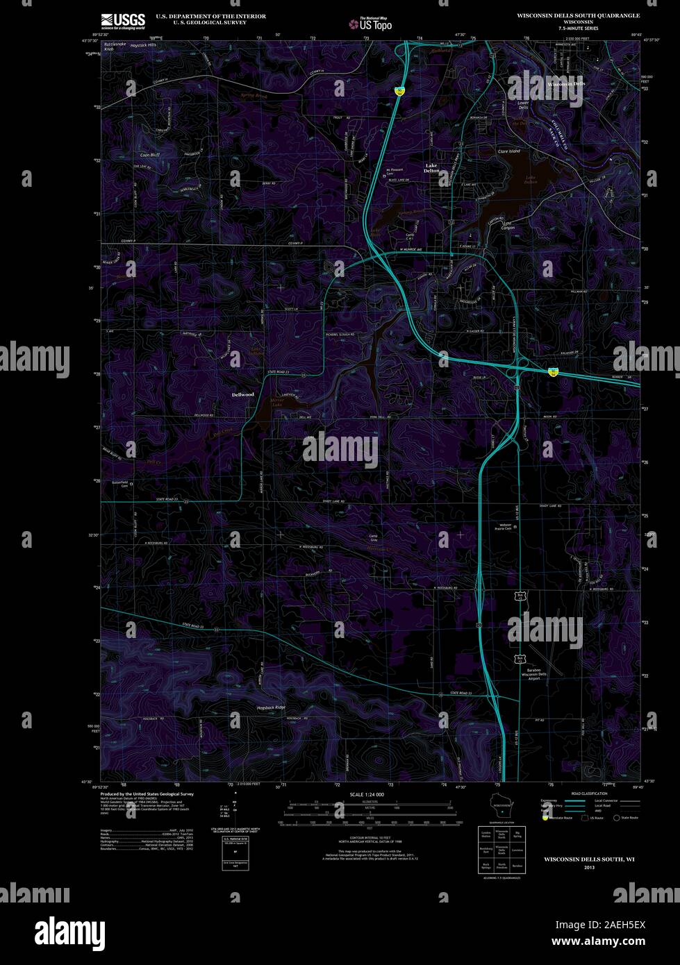 Map of wisconsin dells hi-res stock photography and images - Alamy