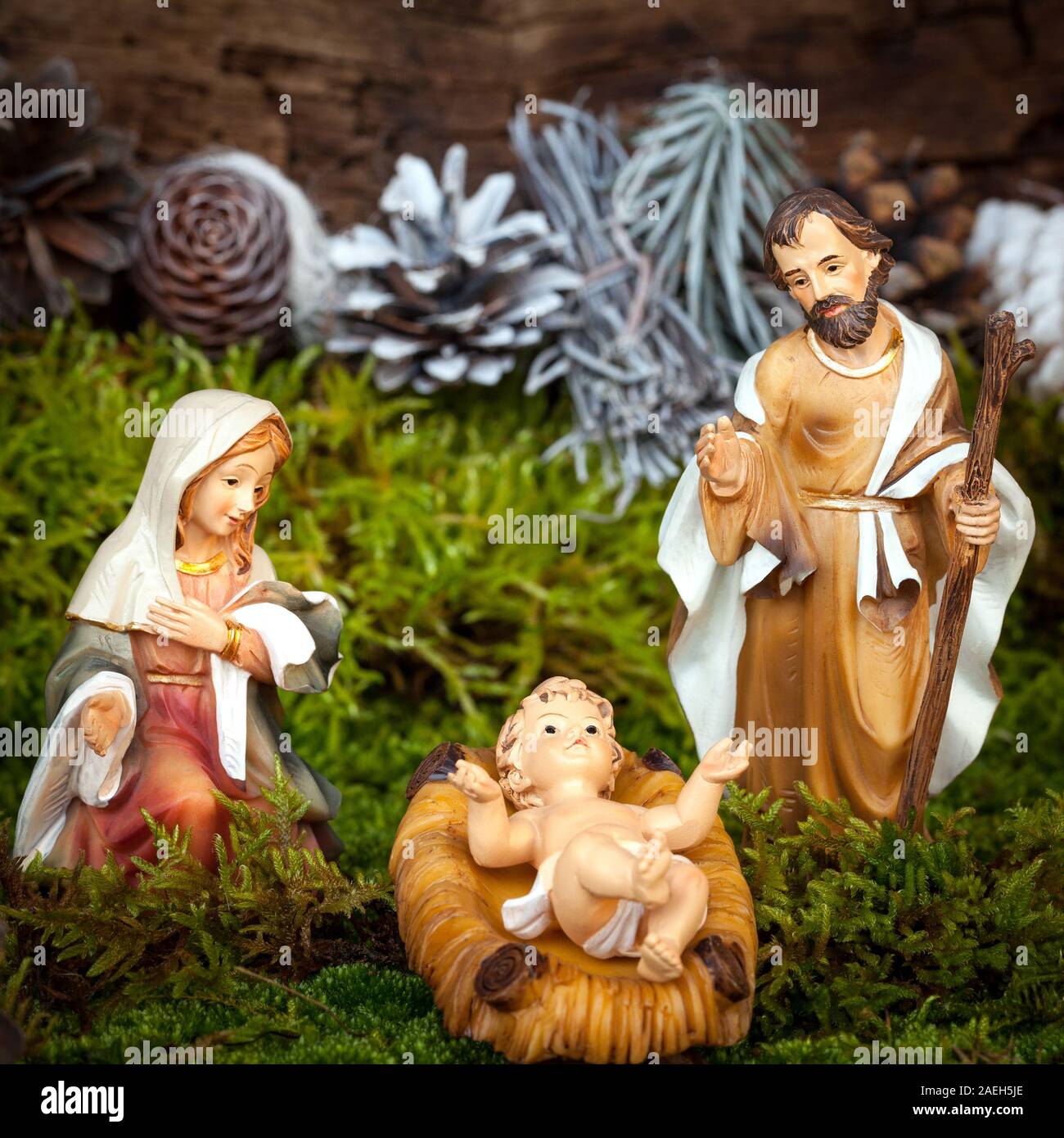 Christmas nativity scene - close up Stock Photo - Alamy