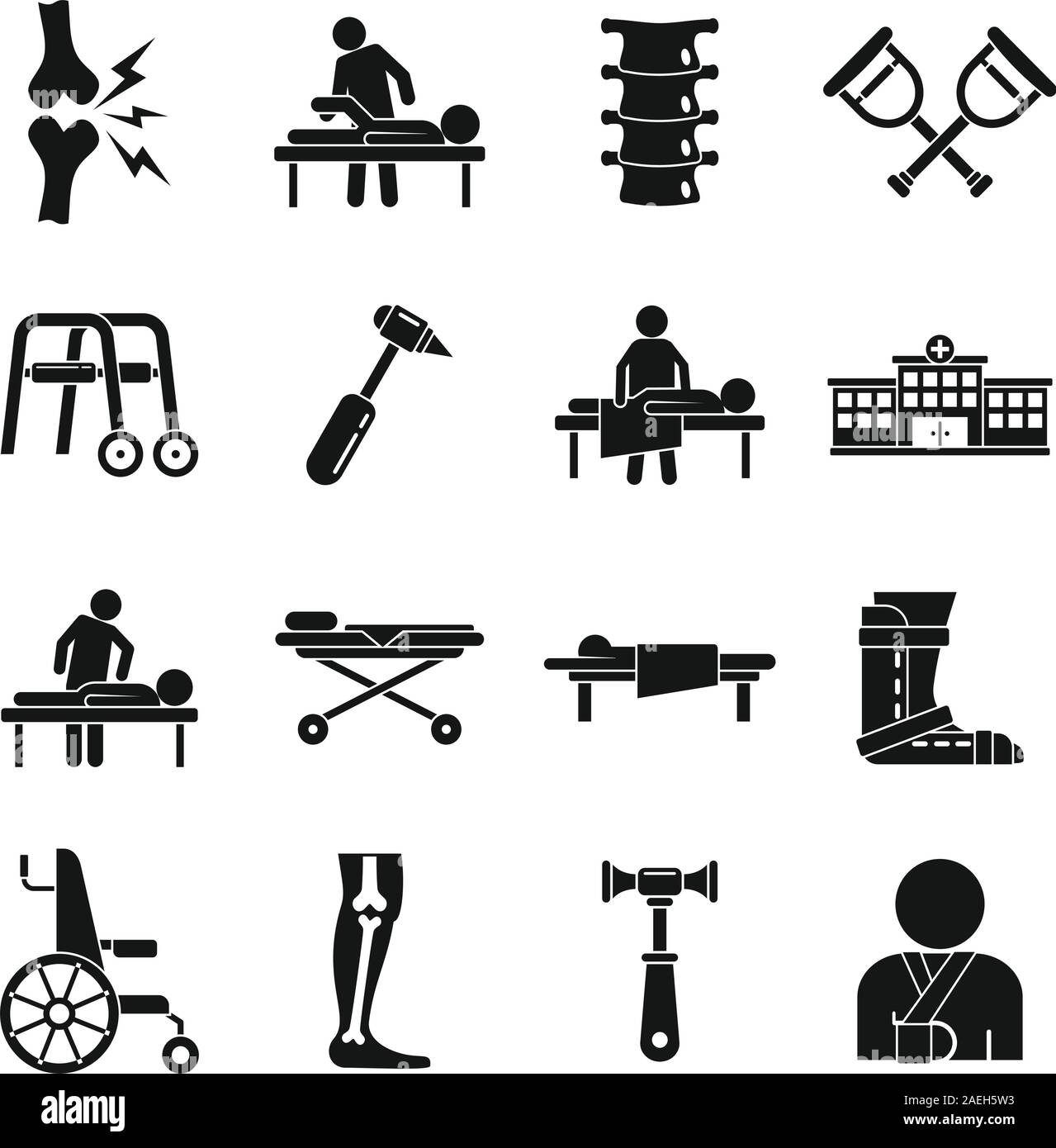 Chiropractor icons set. Simple set of chiropractor vector icons for web ...