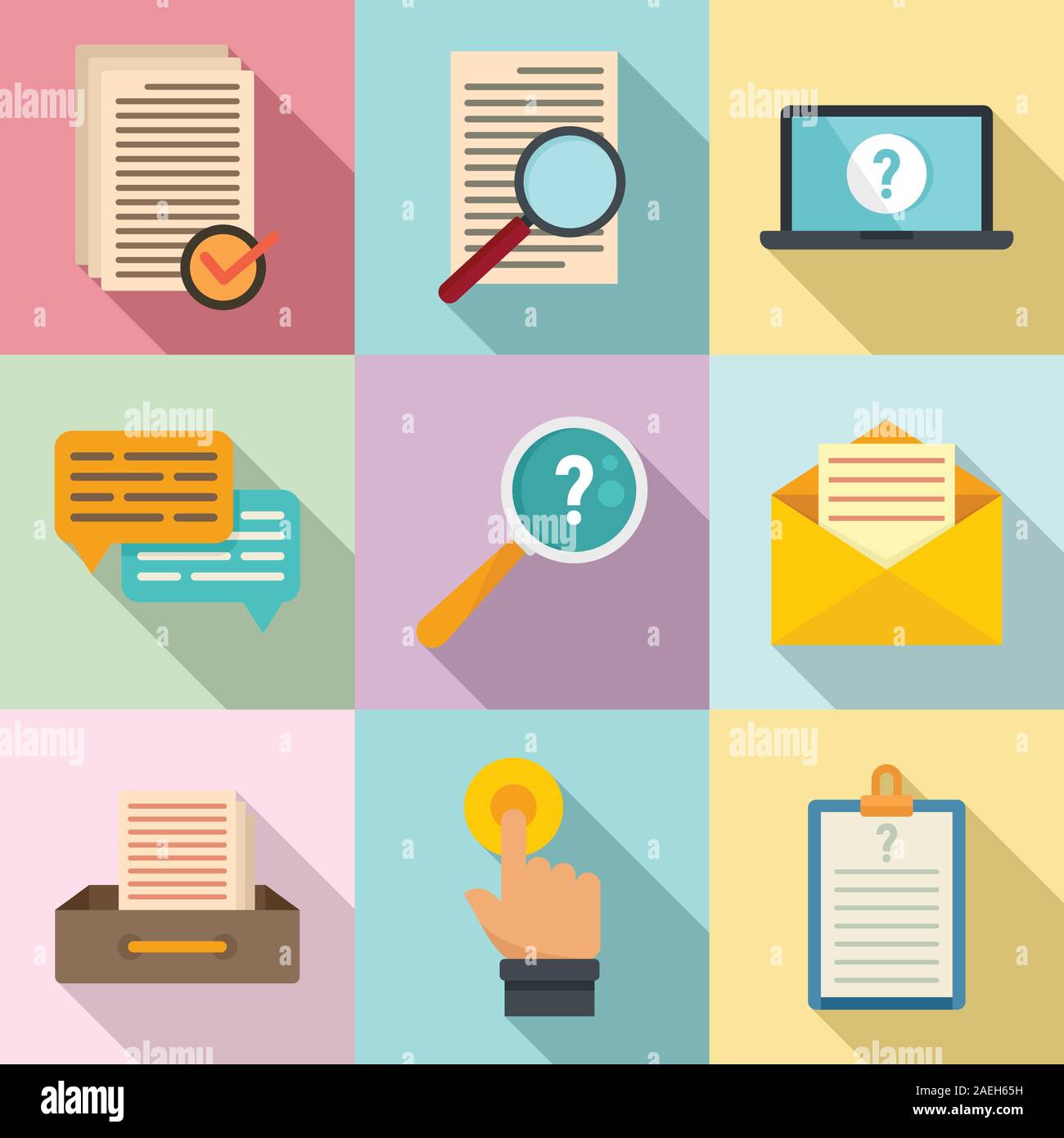 Request icons set. Flat set of request vector icons for web design ... Request icons set. Flat set of request vector icons for web design ...