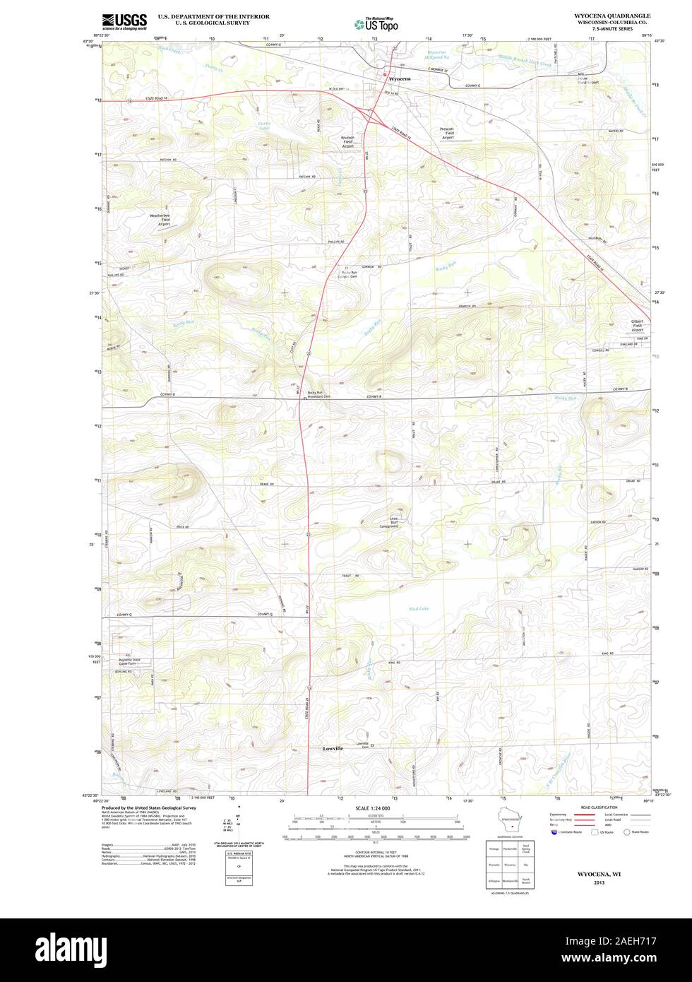 Wyocena map hi-res stock photography and images - Alamy