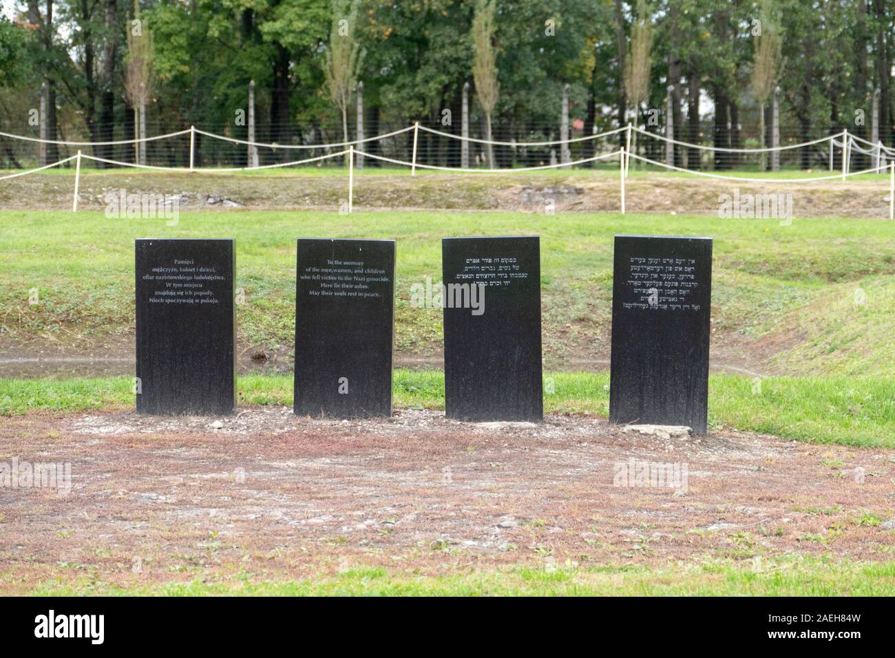 Gravestones mark the pits where the remains of the people murdered were ...