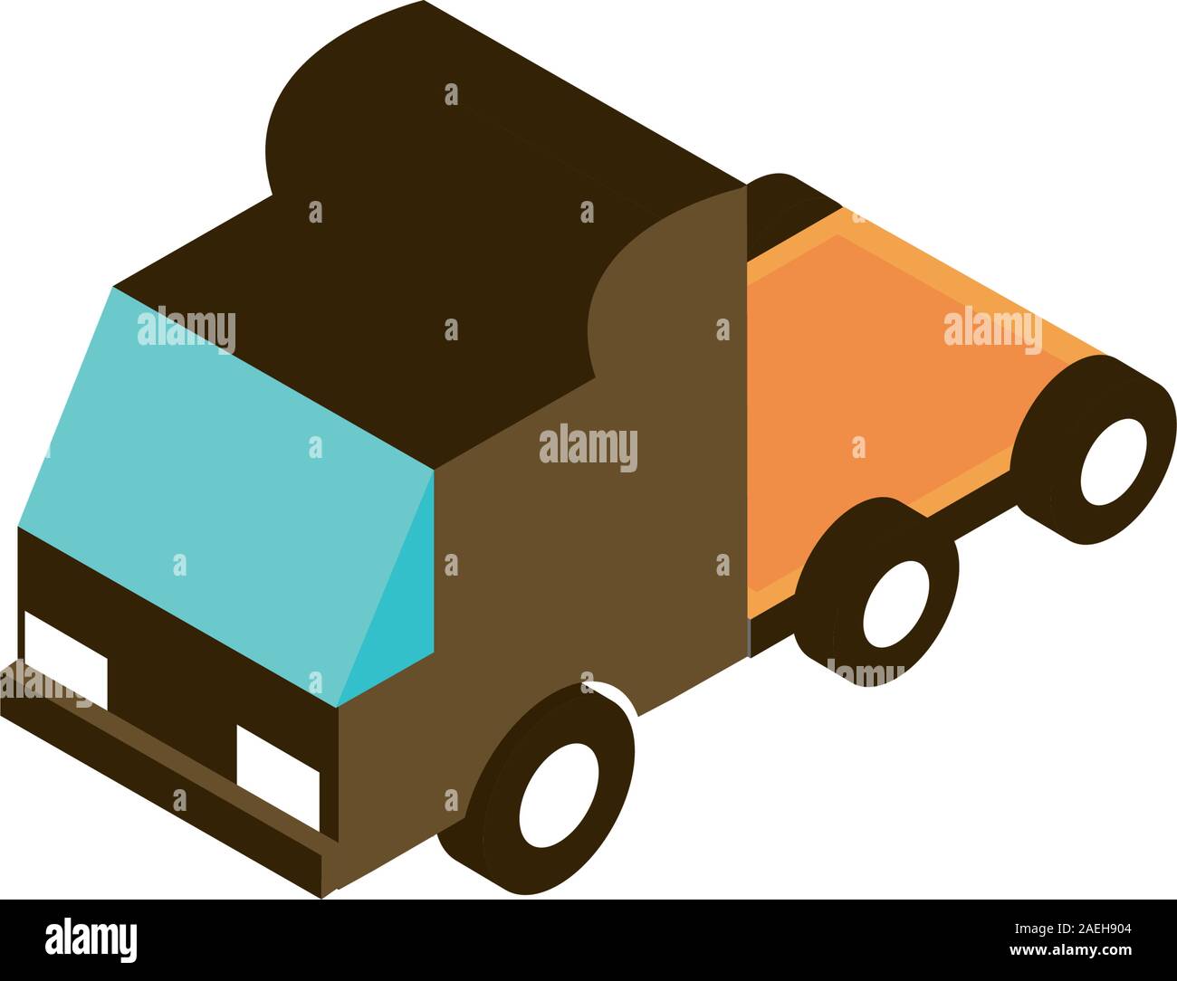 truck trailer head transport vehicle isometric icon vector illustration ...
