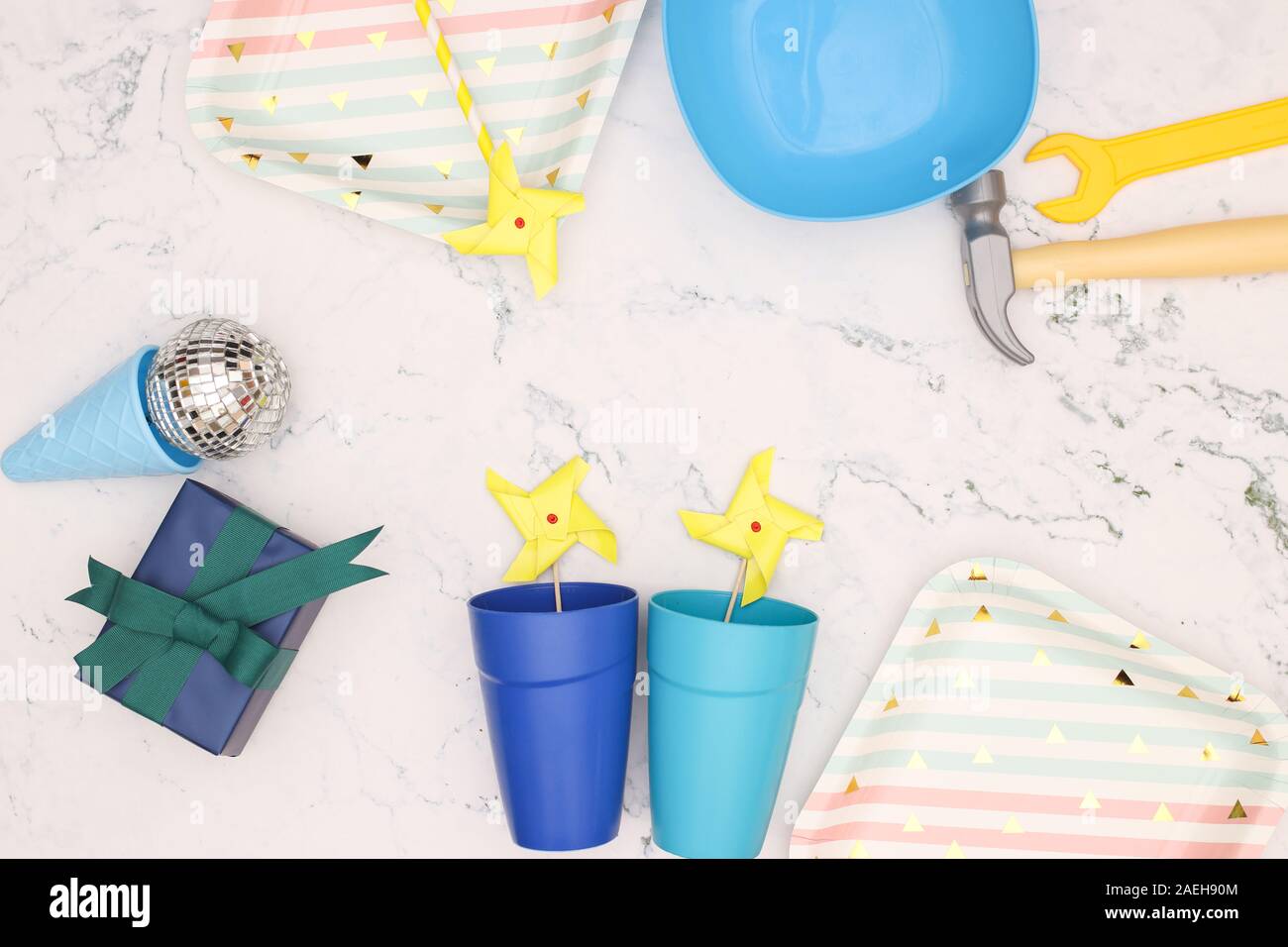 Happy Birthday - Blue Birthday party decoration for boys party Stock ...