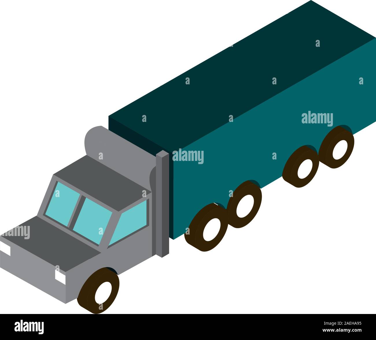 transport truck container vehicle isometric icon vector illustration ...