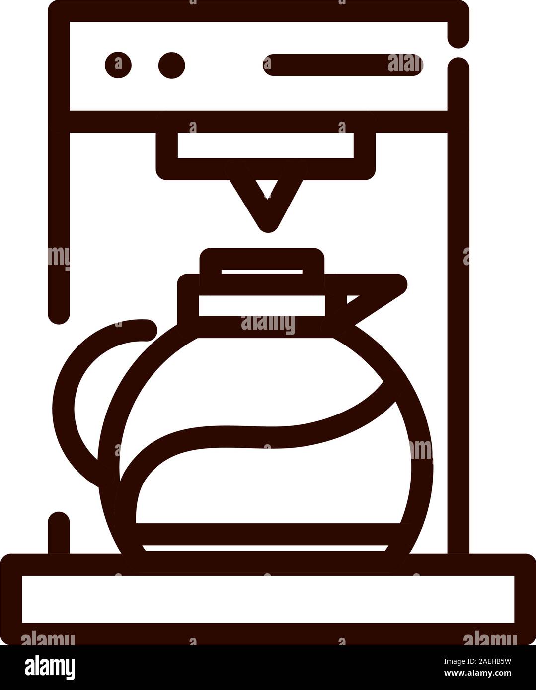 coffee maker machine jar glass line design vector illustration Stock ...
