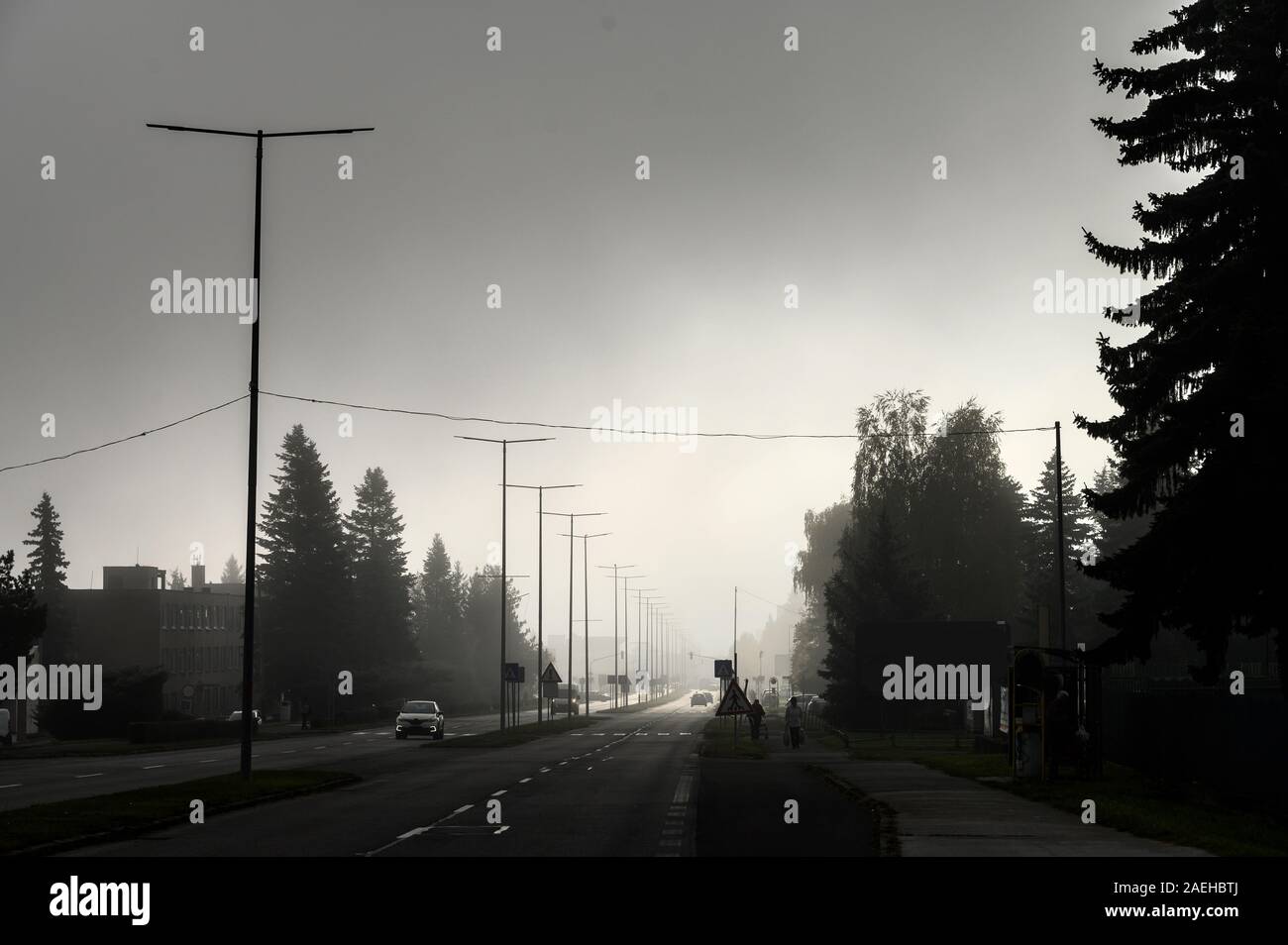 City in haze at day, air pollution concept photo Stock Photo - Alamy