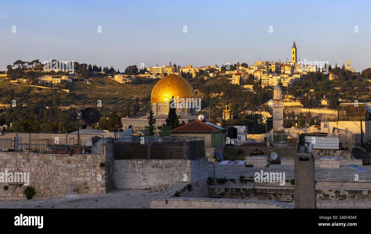 On the roofs of the houses of the Old city of Jerusalem Stock Photo - Alamy