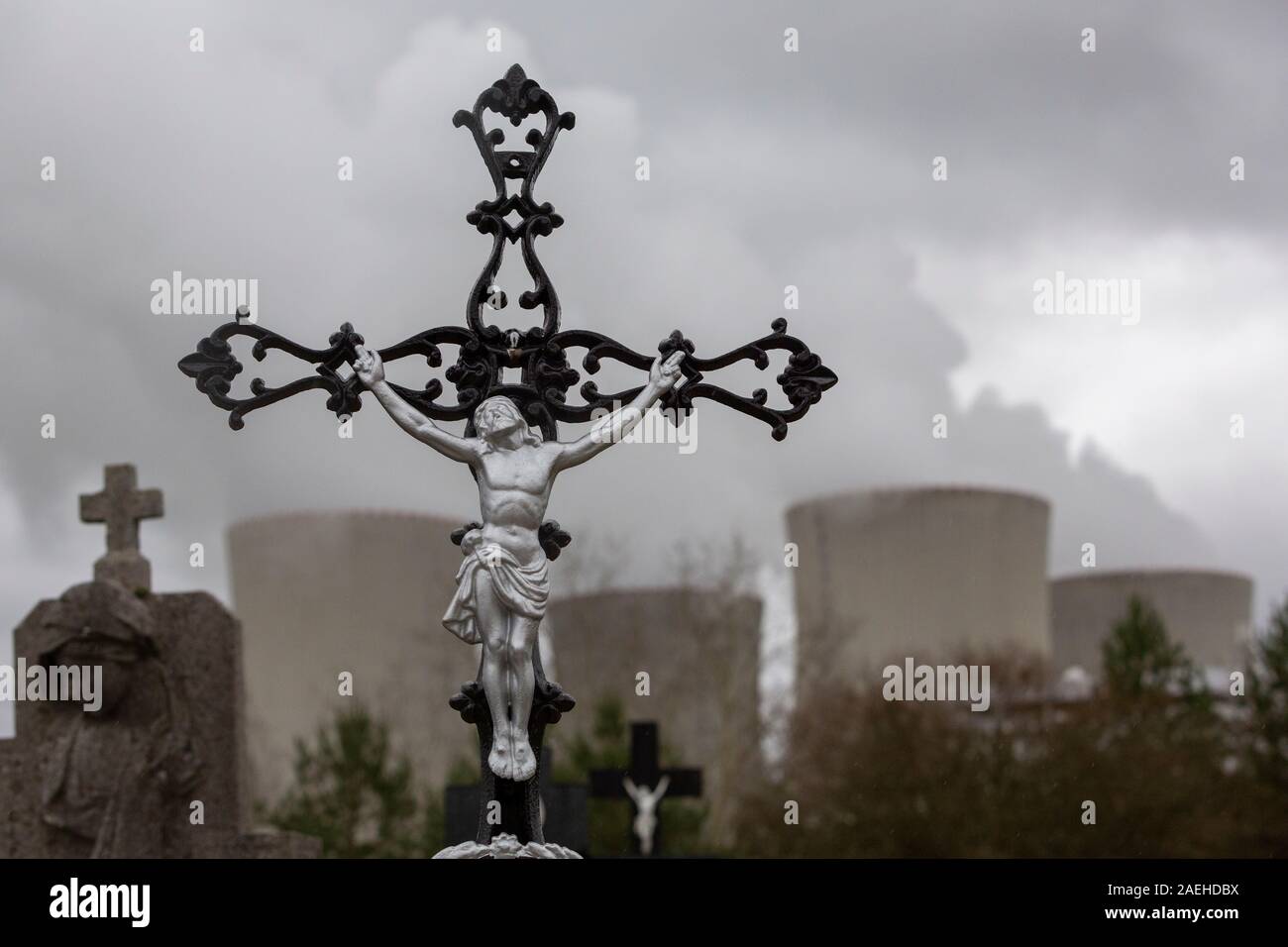 Cemetery, graveyard, Krtenov, Nuclear power plant Temelin. (CTK Photo ...