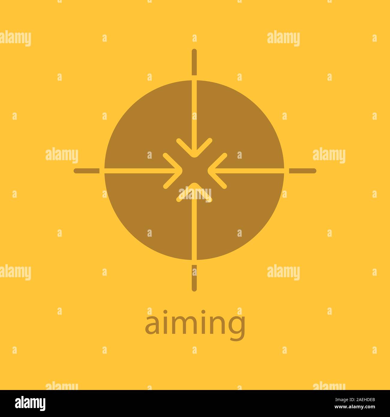 Aiming abstract symbol glyph color icon. Silhouette symbol. All ...