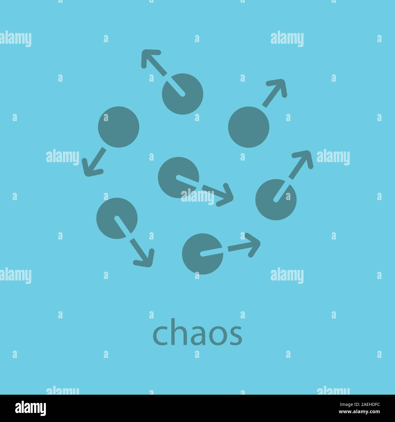 Chaos glyph color icon. Silhouette symbol. Chaotic movement. Negative ...