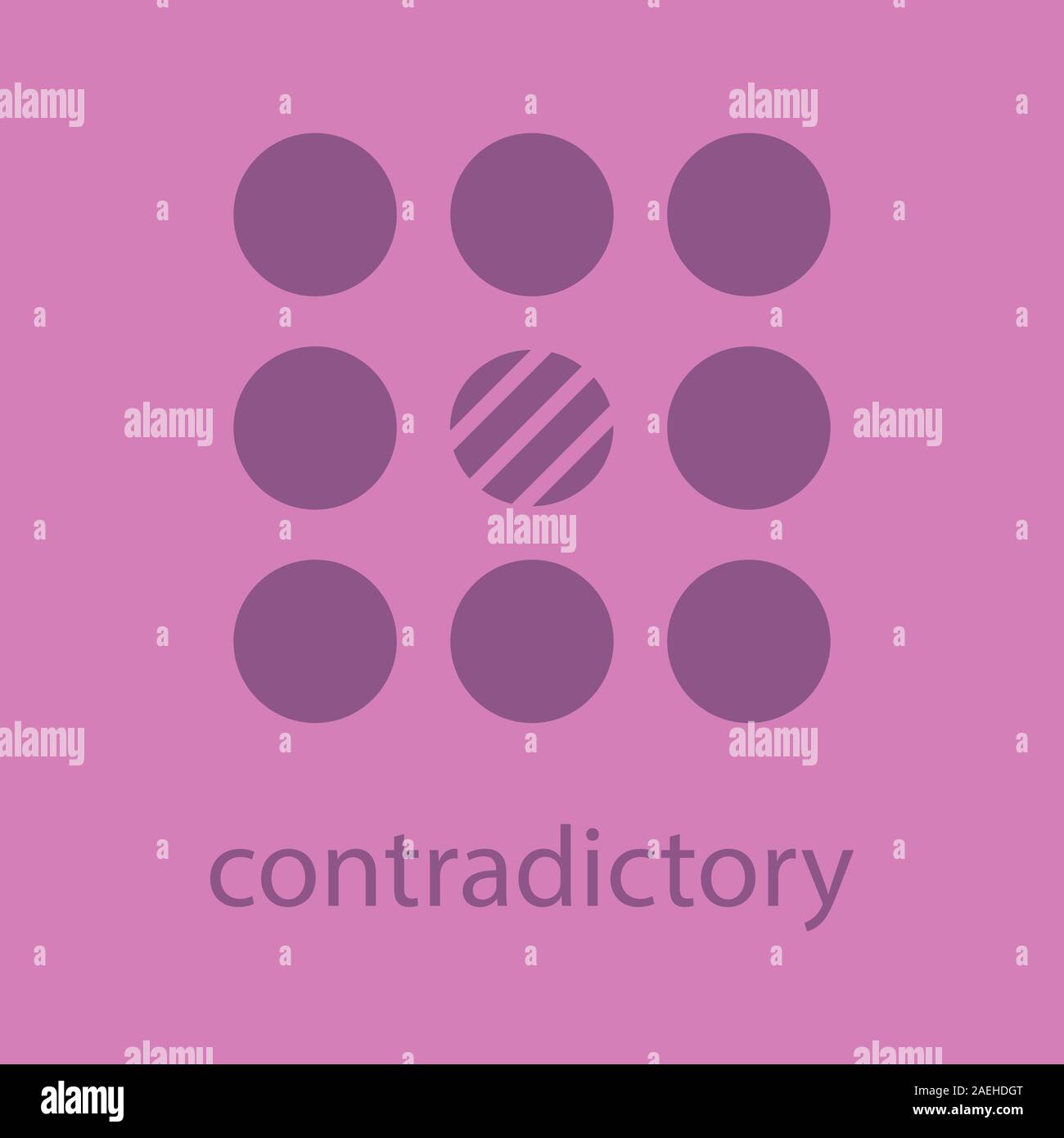 Contradictory glyph color icon. Silhouette symbol. Abstract metaphor ...