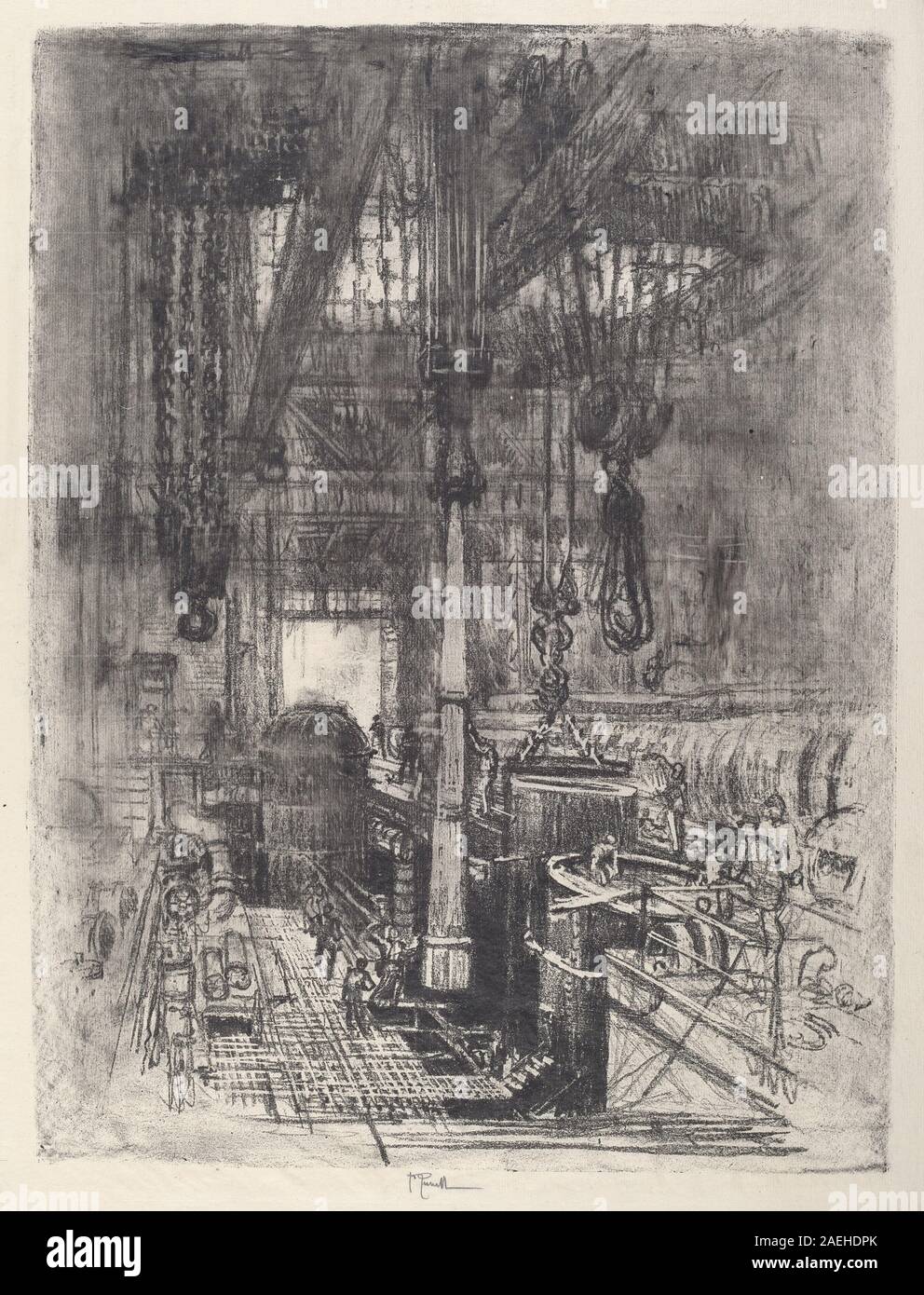 Etching Gun Pit, No.II by Joseph Pennell, created in 1917, depicting ...